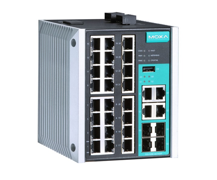 Moxa EDS-528E Managed Industrial Ethernet Switches Moxa EDS-528E Managed Industrial Ethernet Switches